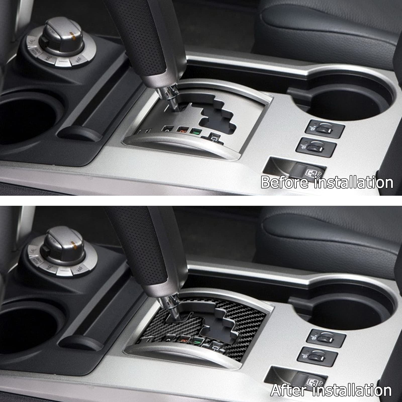 BLAKAYA Compatible with Carbon Fiber Center Control Gear Shift Panel Trim Cover Interior Accessories for Toyota 4Runner SUV 2010-2024(1PCS Black)