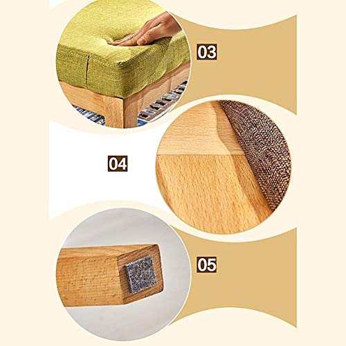 Nordic Bench-Dining Chair Solid Wood Simple Dining Stool Home Low Stool Fashion Shoes Square Stool Dining Stool Bed Tail Stool Footstool (Color:Green)