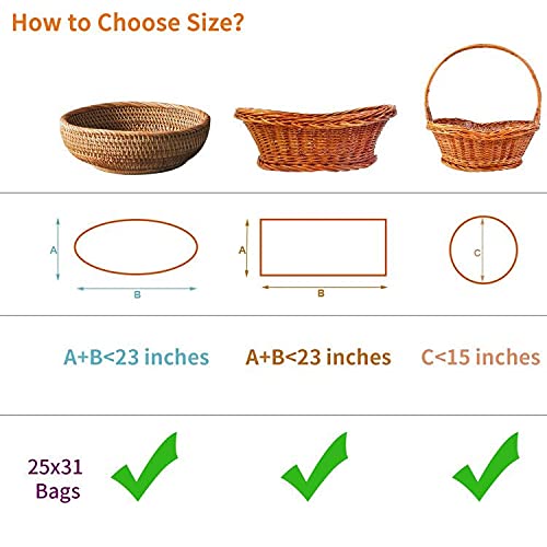 Yotelab Large Cellophane Bags,25x31 Inch 20Pcs Clear Cellophane Wrap for Gift Basket