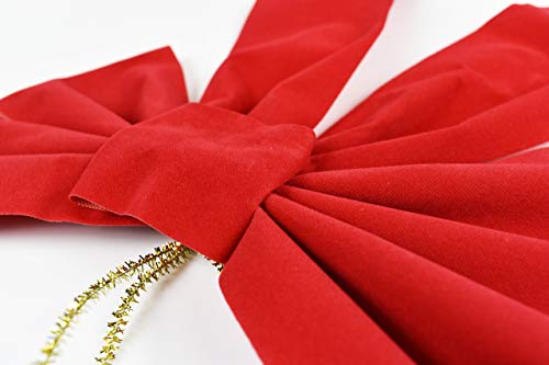 Red Velvet Christmas Bow 9-inch X 16-inch, 20 Pack of Holiday Bows