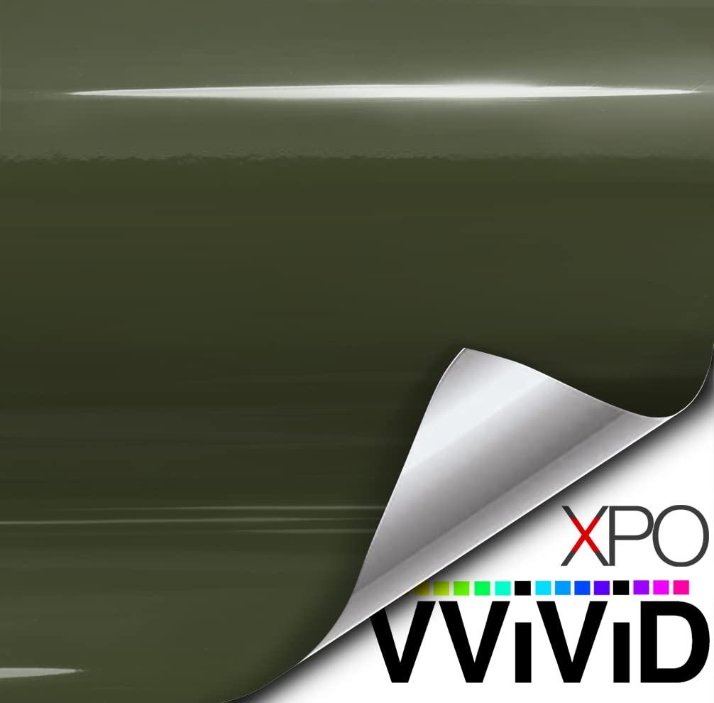 VViViD Gloss Military Green Premium Vinyl Wrap Film (1ft x 5ft)