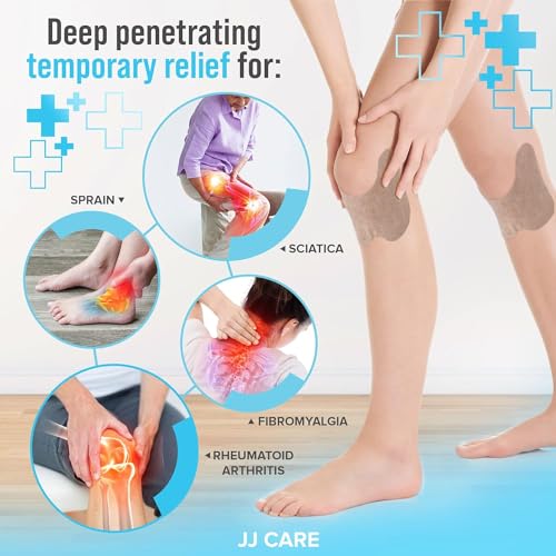 JJ CARE Knee Patches - 14 Pcs Knee Patches for Pain Relief Extra Strength - 5.5" x 3.9" Pain Relief Patch for Knee, Knee Pain Relief Patch for Arthritis, Inflammation, Sciatica, Muscle & Joint