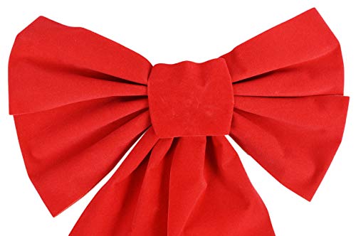 Red Velvet Christmas Bow 9-inch X 16-inch, 20 Pack of Holiday Bows
