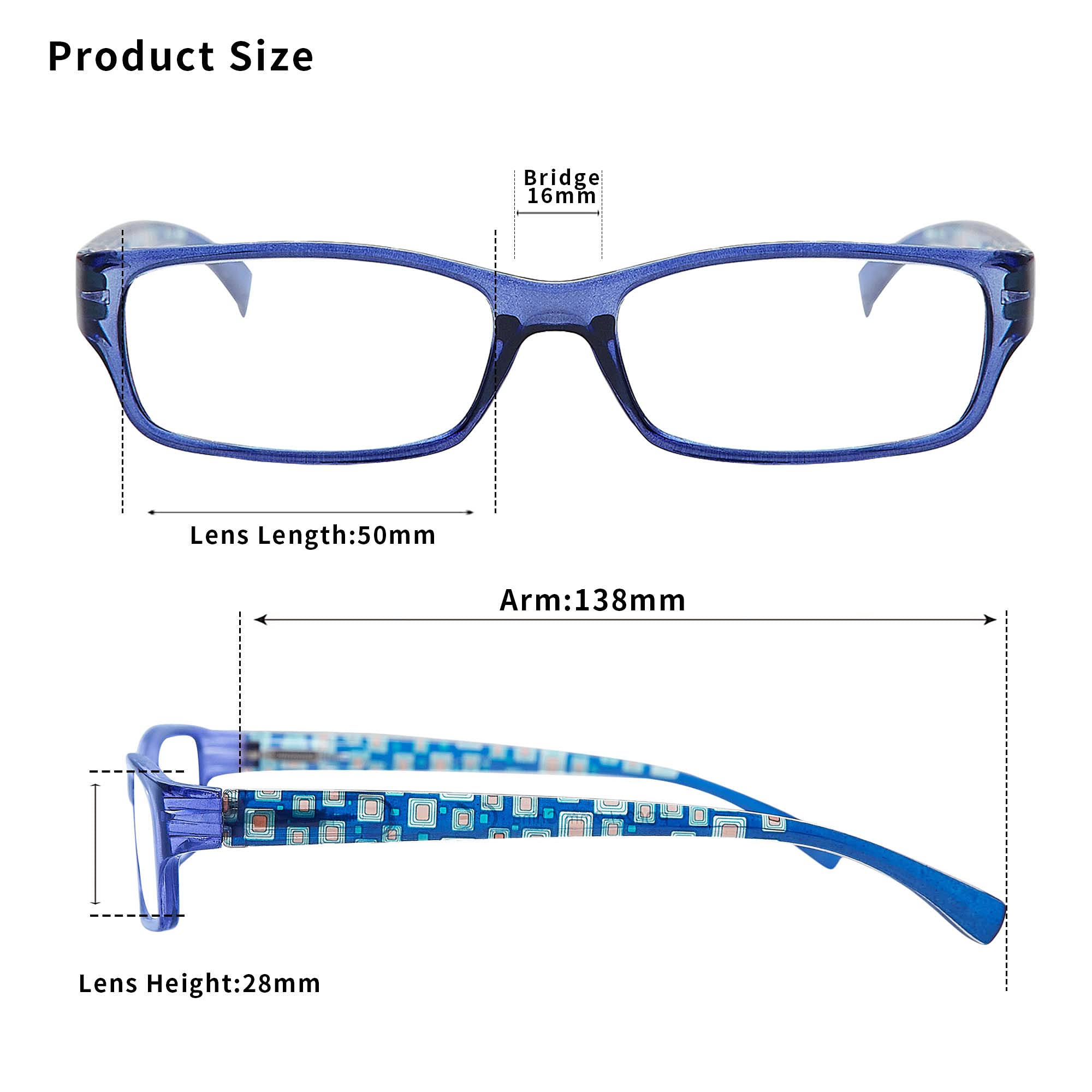 Madison Avenue 4 Pack Multicolor Blue Light Blocking Reading Glasses for Women Spring Hinge +1.75