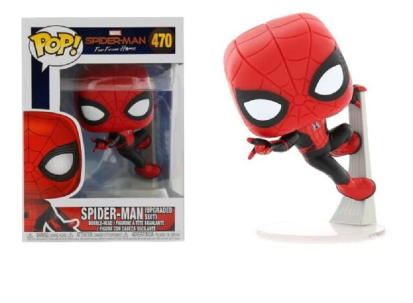 Spider-Man POP Marvel Far from Home Upgraded Suit Funko Pop! Vinyl Figure (Bundled with Compatible Pop Box Protector Case), Multicolor, 3.75 inches