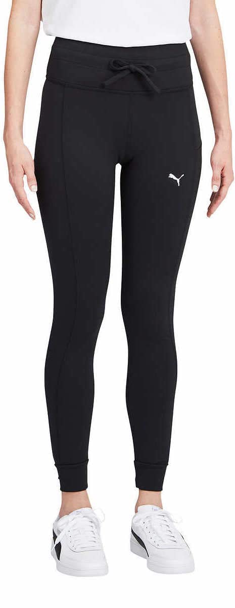 PUMA Womens Midweight Drawstring Jogger Leggings with Side Pocket (Small, Black)