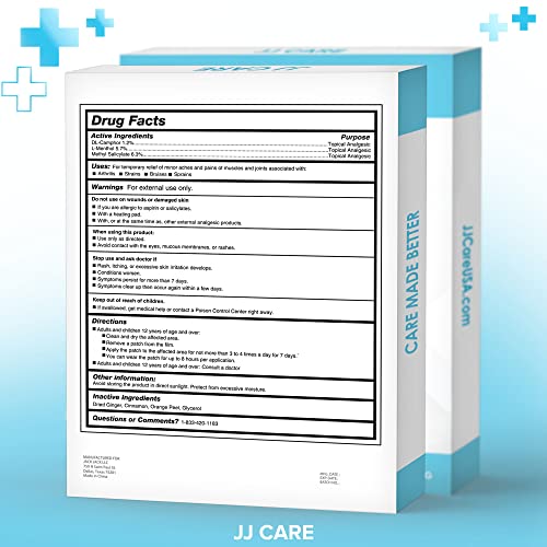 JJ CARE Knee Patches - 14 Pcs Knee Patches for Pain Relief Extra Strength - 5.5" x 3.9" Pain Relief Patch for Knee, Knee Pain Relief Patch for Arthritis, Inflammation, Sciatica, Muscle & Joint