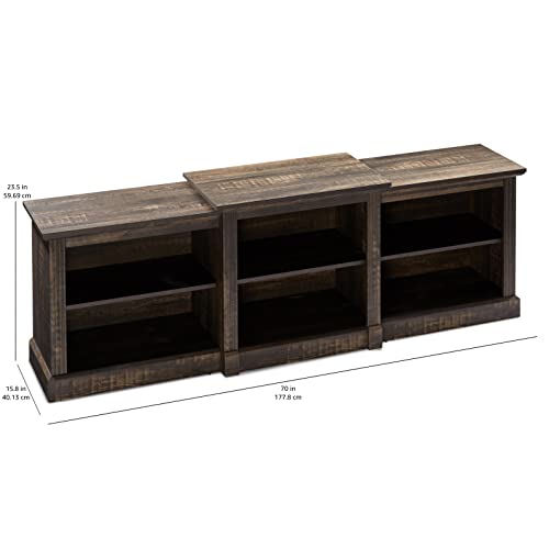 Rockpoint 70inch Classical TV Stand Storage Media Console Entertainment Center for TVs up to 80,Rustic Brown