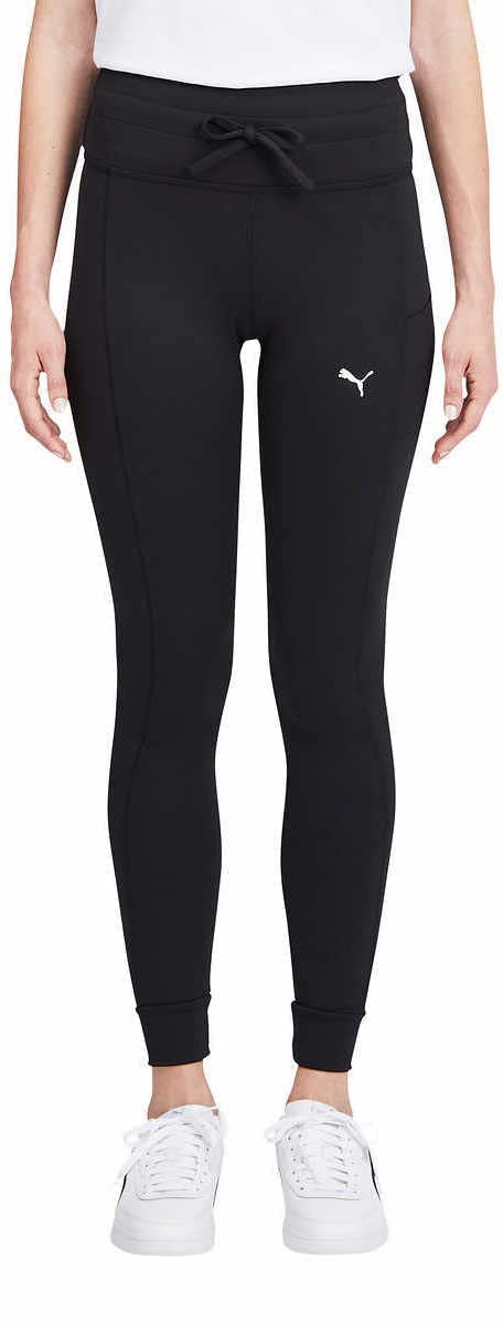 PUMA Womens Midweight Drawstring Jogger Leggings with Side Pocket (Small, Black)