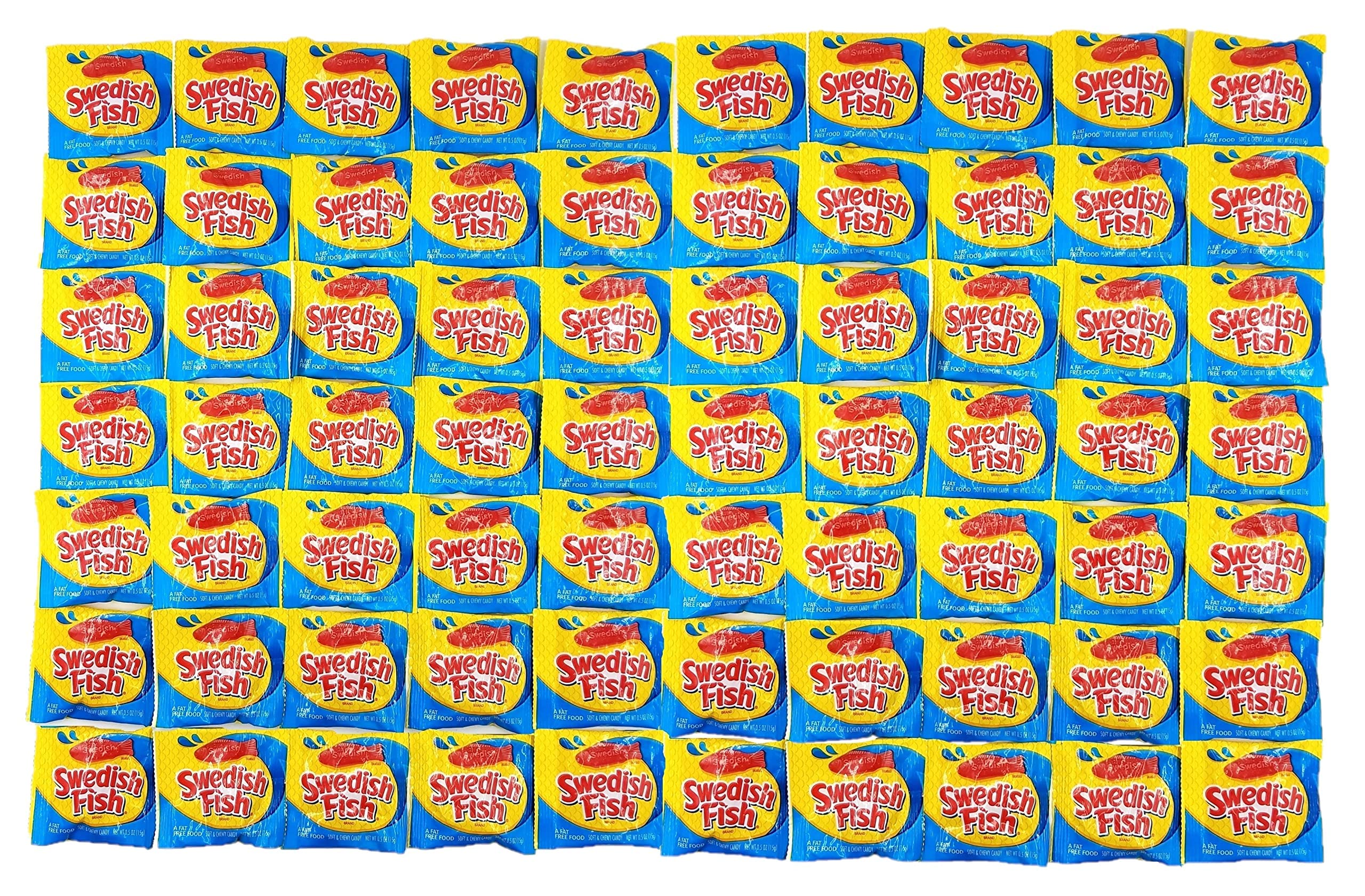 Swedish Fish Mini Packs Individually Wrapped Soft & Chewy Bulk, 70 packs, 2.1lb