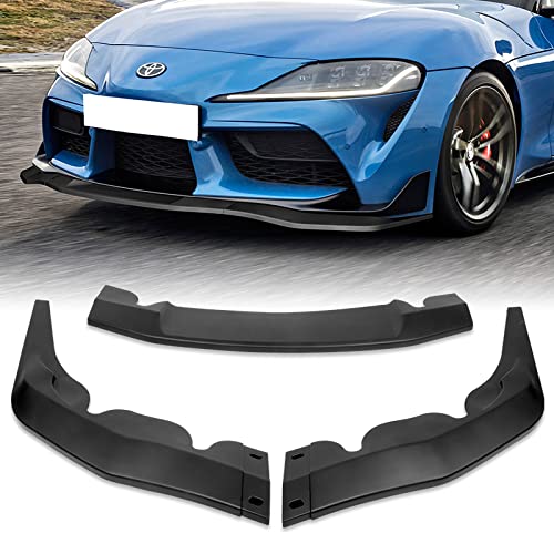 DriftX Performance, 3PCS Front Bumper Lip Kit fit for Compatible with 2019-2023 Toyota Supra A90, STP-Style Splitter Trim Protection Spoiler, Air-Dam-Chin-Diffuser (Unpainted Matt Black)