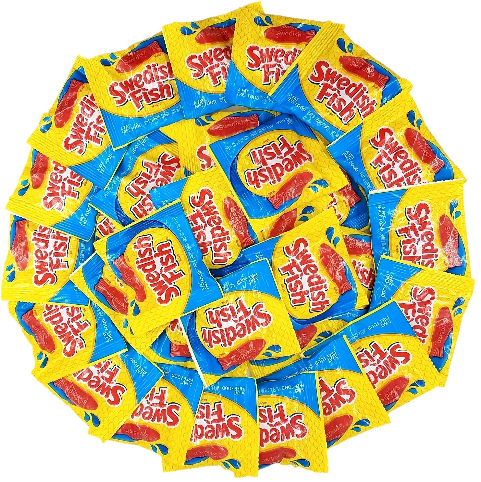 Swedish Fish Mini Packs Individually Wrapped Soft & Chewy Bulk, 70 packs, 2.1lb