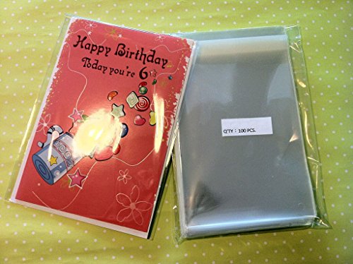 UNIQUEPACKING 500 Pcs 6 1/2 x 9 1/2 Clear Resealable Cello/Cellophane (6.5x9.5) Bags Good for 6x9 Items