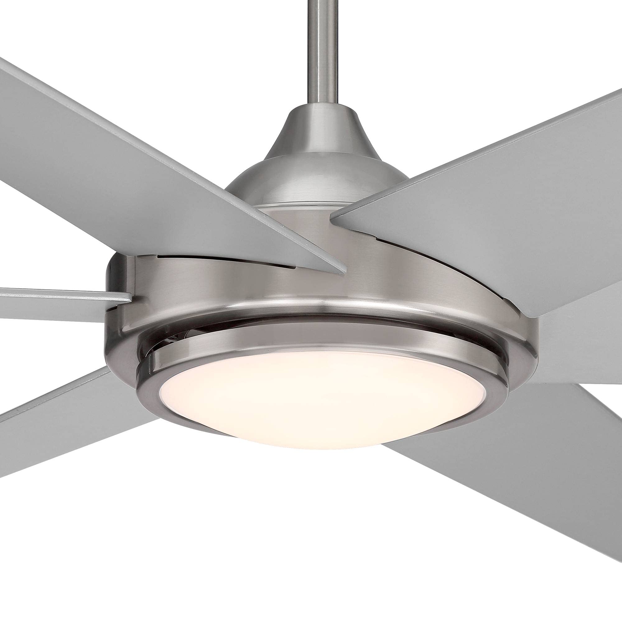 Casa Vieja 56" Estate Modern 6 Blade Indoor Outdoor Ceiling Fan with Light LED Remote Control Brushed Nickel White Diffuser Damp Rated for Patio Exterior House Porch Gazebo Garage