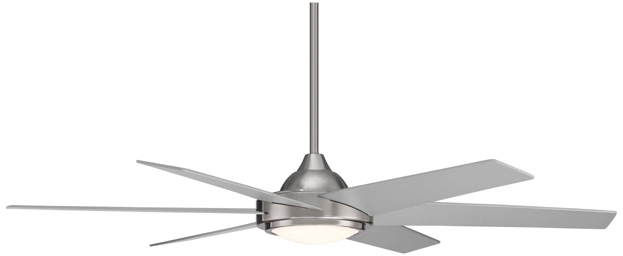 Casa Vieja 56" Estate Modern 6 Blade Indoor Outdoor Ceiling Fan with Light LED Remote Control Brushed Nickel White Diffuser Damp Rated for Patio Exterior House Porch Gazebo Garage