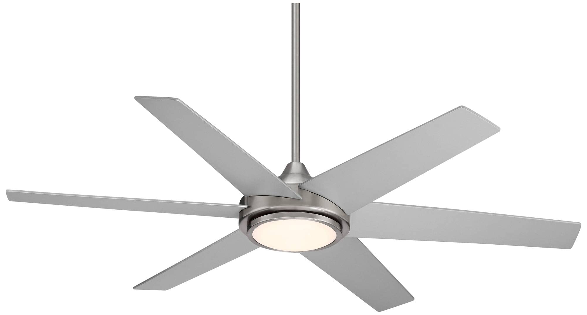 Casa Vieja 56" Estate Modern 6 Blade Indoor Outdoor Ceiling Fan with Light LED Remote Control Brushed Nickel White Diffuser Damp Rated for Patio Exterior House Porch Gazebo Garage