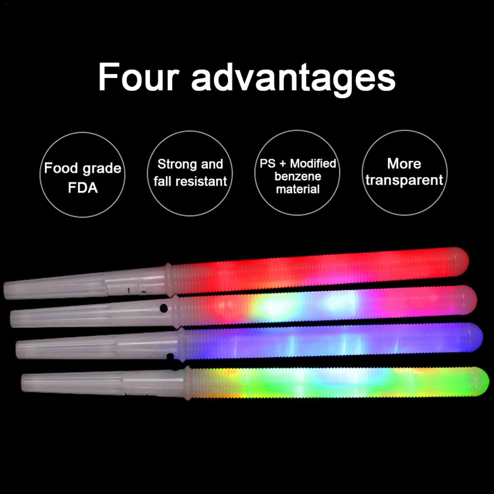 32pcs Cotton Candy Cones - Flashing Glow Sticks - LED Glowing Cotton Candy Sticks for All Type Cotton Candy Machine - Safety Food Grade Material Reusable Marshmallow Sticks