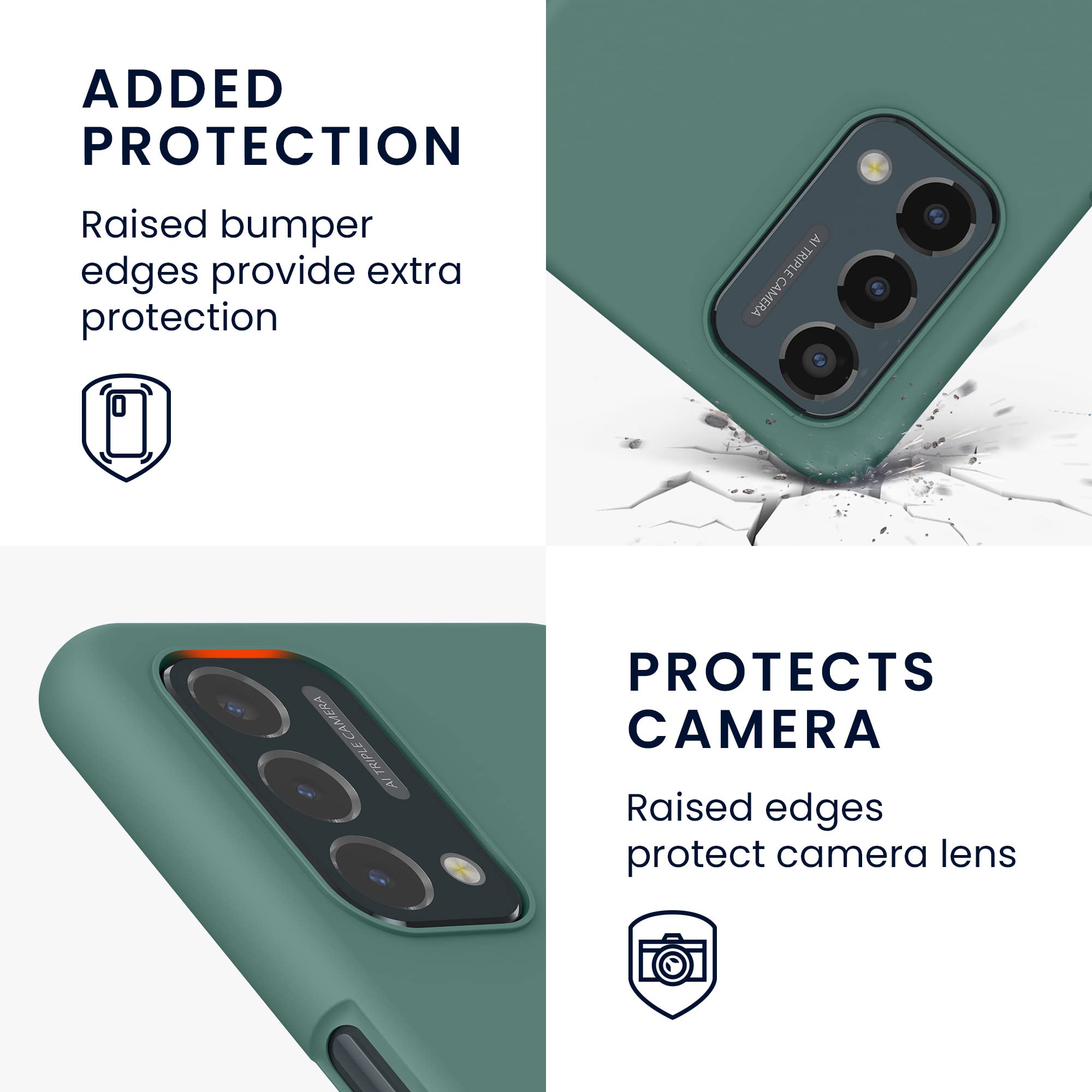 kwmobile Case Compatible with OnePlus Nord N200 5G Case - TPU Silicone Phone Cover with Soft Finish - Forest Green