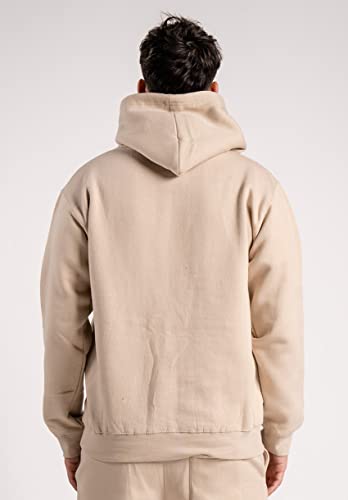Blank Knights Men's Hooded Sweatshirt Plain Blank Casual Soft Brushed Fleece Hoodie, Sand, Medium