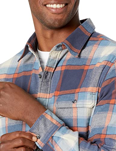 Amazon Aware Men's Regular-Fit Long-Sleeve Flannel Shirt, Blue Plaid, X-Large