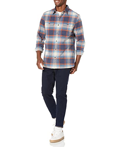 Amazon Aware Men's Regular-Fit Long-Sleeve Flannel Shirt, Blue Plaid, X-Large