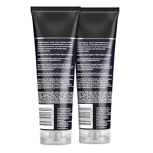 John Frieda Midnight Brunette Visibly Deeper Color Deepening Shampoo, 8.3 Ounce (Pack of 2), with Evening Primrose Oil, Infused with Cocoa