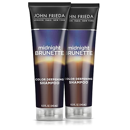 John Frieda Midnight Brunette Visibly Deeper Color Deepening Shampoo, 8.3 Ounce (Pack of 2), with Evening Primrose Oil, Infused with Cocoa