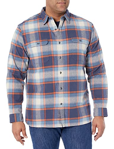 Amazon Aware Men's Regular-Fit Long-Sleeve Flannel Shirt, Blue Plaid, X-Large