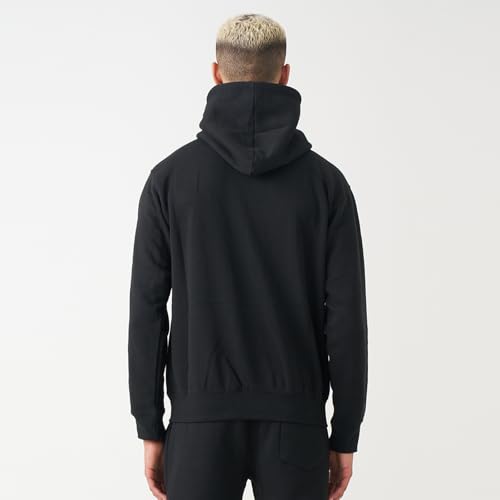 Blank Knights Men's Hooded Sweatshirt Plain Blank Casual Soft Brushed Fleece Hoodie, Black, Large