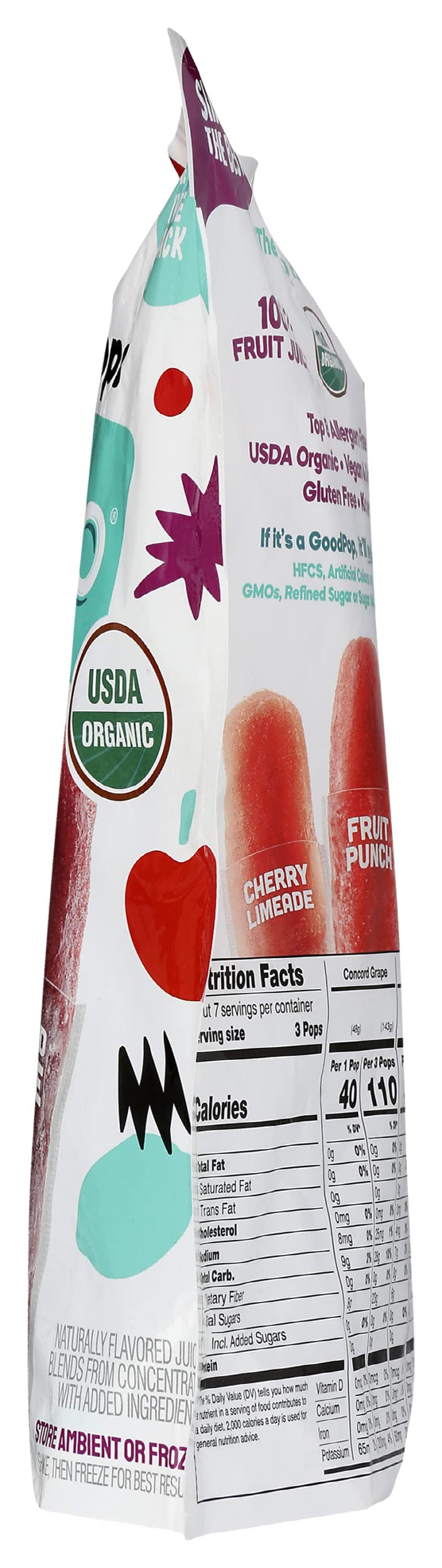 GOODPOP Organic Assorted Freezer Pops 20 Count, 30 FZ