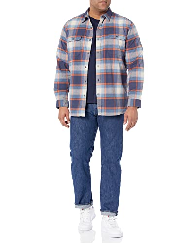Amazon Aware Men's Regular-Fit Long-Sleeve Flannel Shirt, Blue Plaid, X-Large