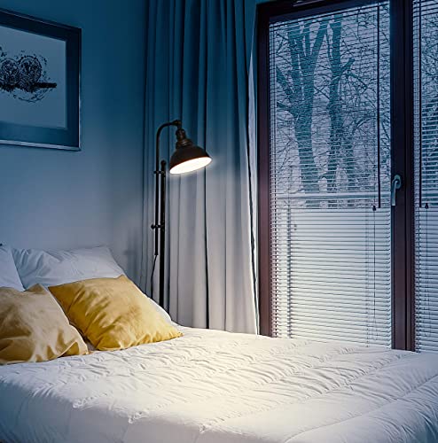 Brightech Dylan Industrial Floor Lamp for Living Rooms & Offices, Bright LED Floor Lamp – Charming Farmhouse Floor Lamp, Adjustable Head Standing Lamp for Bedroom Reading, Stunning Living Room Decor