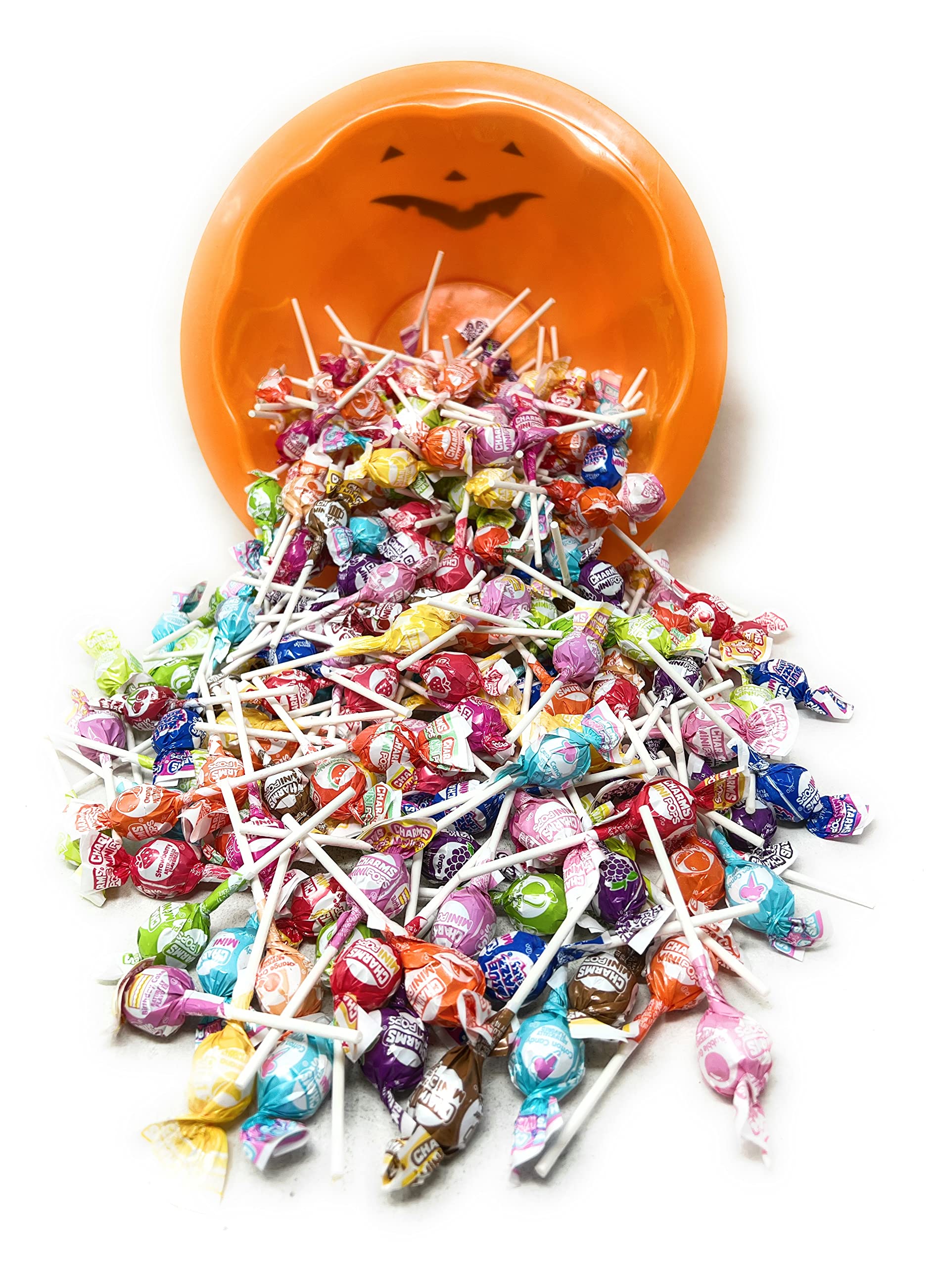 Charm Mini Pops Lollipops Suckers 3 Lbs Assorted 18 Flavor Variety Mix Bulk Value Pack 200+ Count In Resealable Stand Up Bag (48 Oz)
