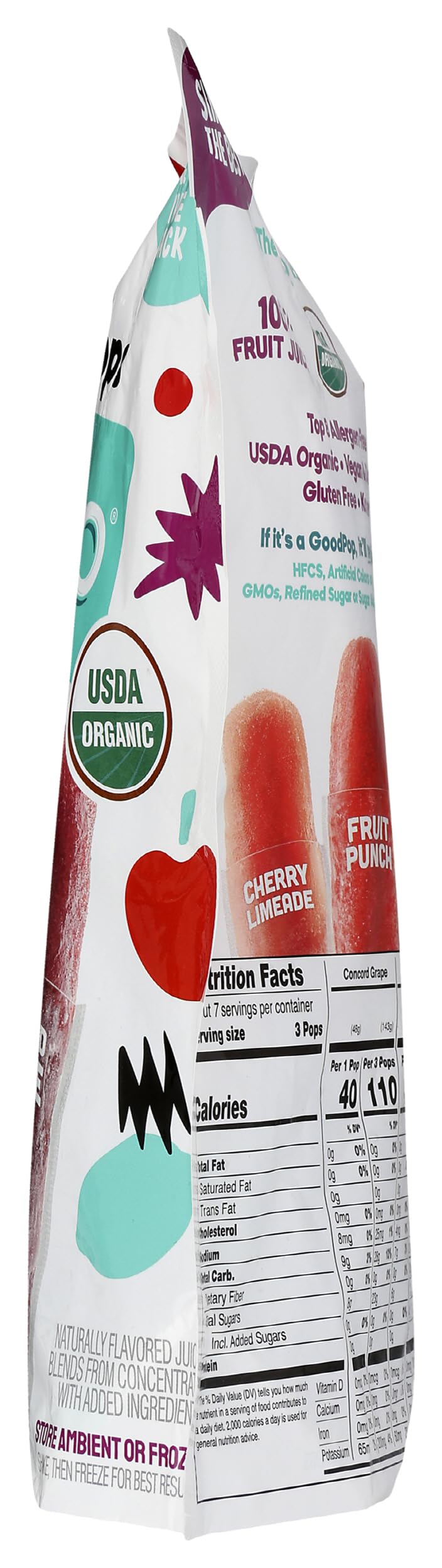 GOODPOP Organic Assorted Freezer Pops 20 Count, 30 FZ