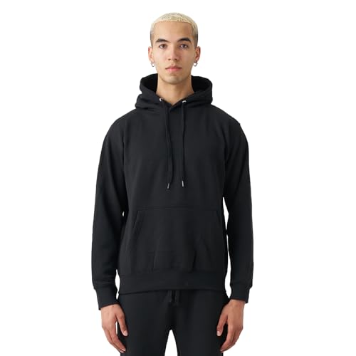 Blank Knights Men's Hooded Sweatshirt Plain Blank Casual Soft Brushed Fleece Hoodie, Black, Large