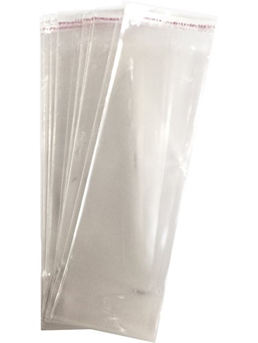 Secret for Longevity 3" x 9'' inches Extra Long Food Safe Adhesive Self-sealing Resealable Clear Plastic Flat Cello Wrap Cellophane Party Favor Goody Candy Gift Treat Bags 100pcs