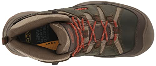 KEEN Men's Circadia Mid Height Comfortable Waterproof Hiking Boots, Dark Olive/Potters Clay, 13
