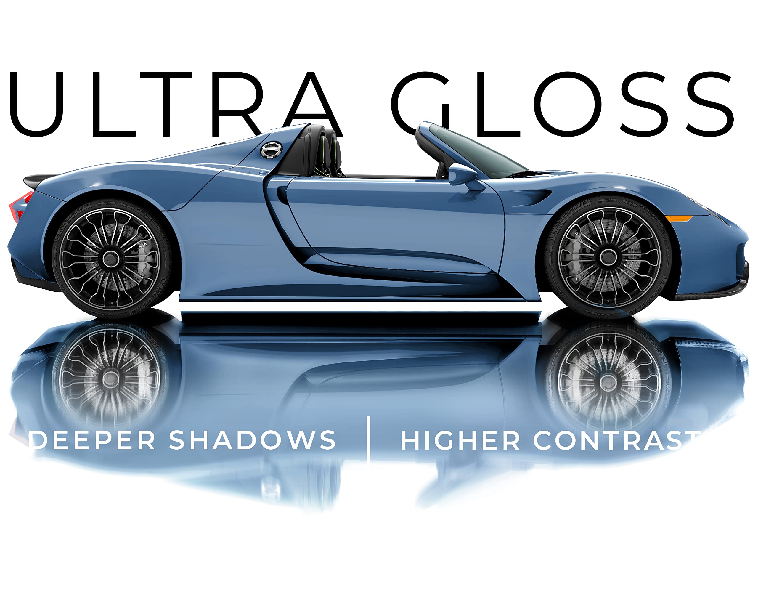 VViViD+ Ultra Gloss China Blue 1ft x 5ft Vinyl Car Wrap Premium Paint Replacement Film Roll with Nano Air Release Technology, Stretchable Protective Cap Liner, Self Adhesive, Indoor Outdoor