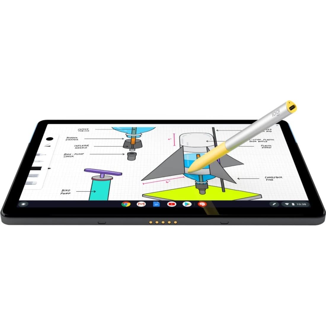 Logitech Pen USI Stylus for Chromebook Rechargeable USI Stylus Designed for Learning + Works with Chromebook Certified + No Pairing + Soft Non-Slip Grip + Attachable Pen Loop