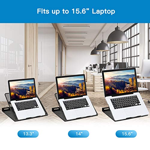 HUANUO Adjustable Laptop Stand Riser for Desk, Fits Up to 15.6 inch Notebook, Mesh Ventilated Laptop Cooling Stand with 8 Tilt Levels