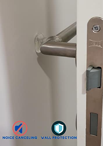 Clear Door Stopper Wall Protector (4 Pcs), Silicone Door Handle Stoppers, Noise Canceling from Door Knobs, Silicone Clear Door Bumper, Door Knob Wall Shield, Shock Absorbent Wall Protector