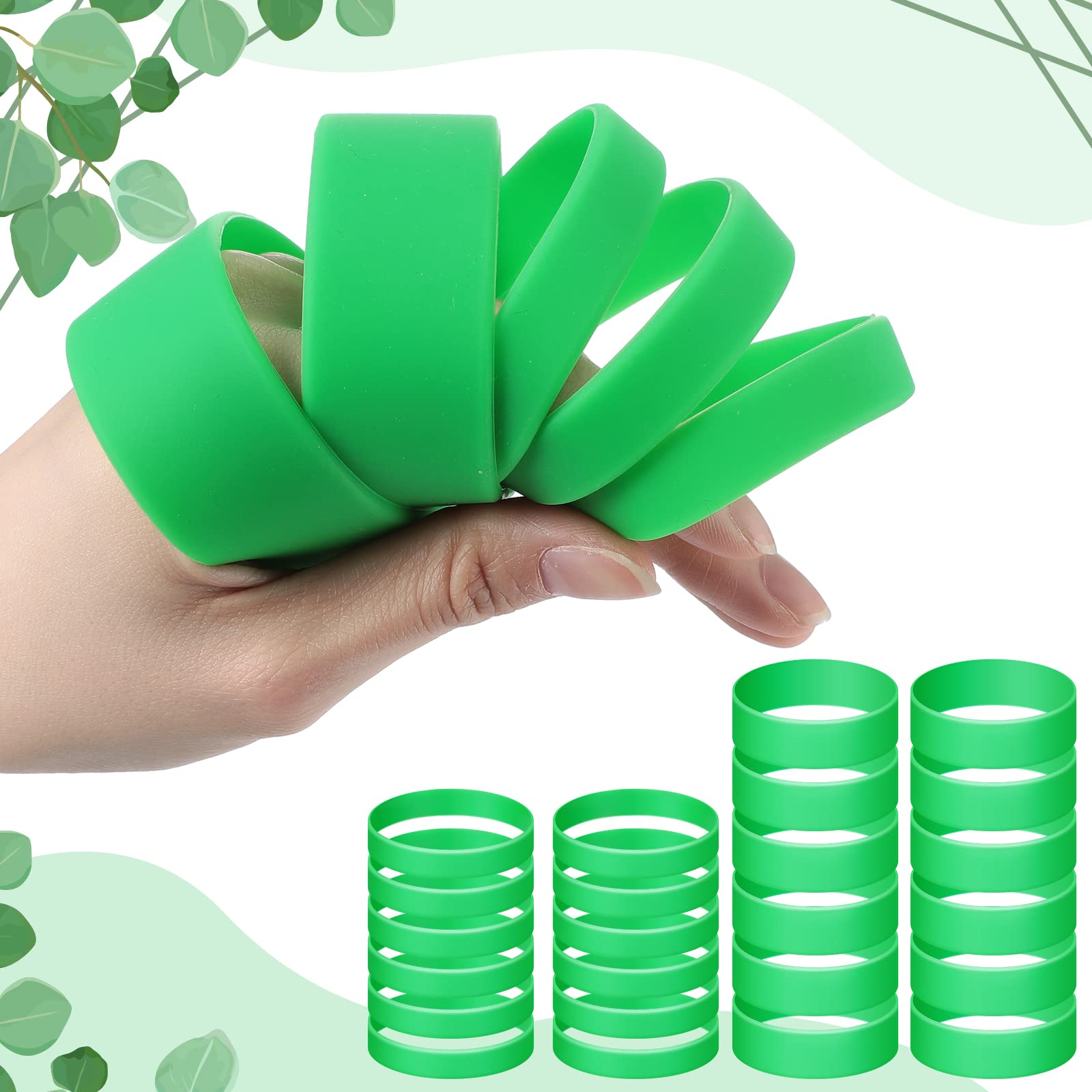 Yoande 24 Pcs Silicone Bands for Sublimation Cups 2 Size Elastic Heat Resistant Thick Ring Rubber Holder Tumbler Printing Band for Wrapping Cup Prevent Ghosting DIY Craft
