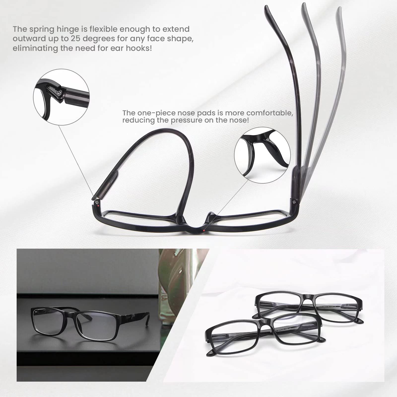 BLS BLUES Reading Glasses Men/Women, Eyeglasses, Blue Light Readers for Men/Women, Computer Eye Glasses, Cheaters