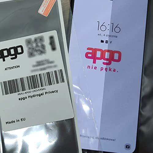 apgo Hydrogel Privacy Matte Screen Protector for Oppo Reno2, Anti Spy, Hydrogel Film, Flexible, Soft TPU with positioning layer easy installation