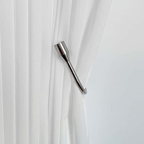 YH YAO Metal Curtain Holdbacks, 2PCS U Shaped Wall Mounted Hook for Home Decor, Decorative Curtain Tieback Curtain Drapery Tiebacks Hooks Curtain Hooks for Wall (Silver)