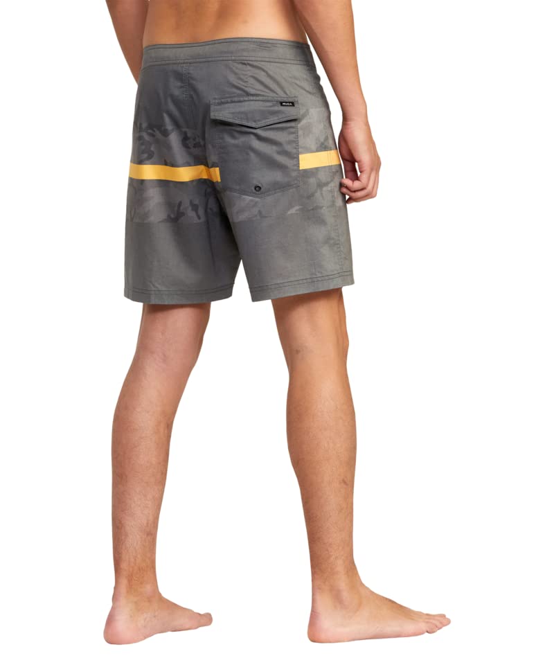 RVCA Men's Standard 4-Way Stretch Elastic Waist 17 Inch Boardshort - Westport Print - Hawaii (Black Camo, 36)