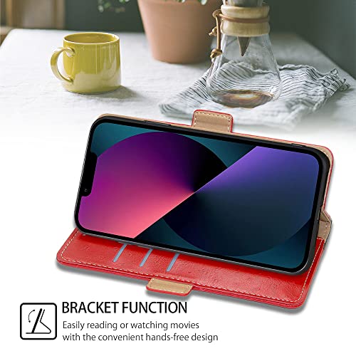 Fansipro Wallet Folio Case for Oppo Reno 2, Premium PU Leather Slim Fit Cover for Reno 2, 3 Card Slots, Well Fit, Red