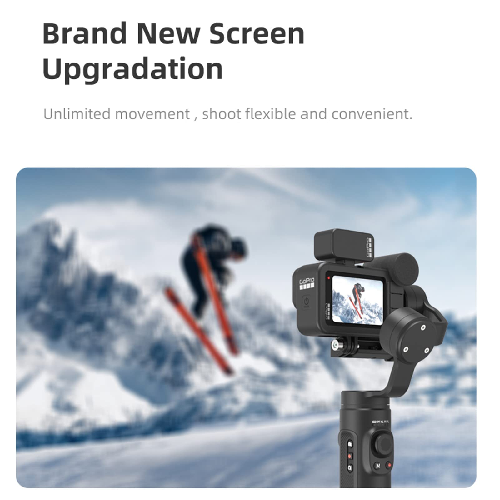 INKEE Falcon Plus Gimbal Stabilizer for Gopro w/Media Mod for Go Pro Hero 10/9/8/7/6, for Insta360 Osmo Action Anti-Shake Wireless Control Handheld Gimble w/Tripod Stand Original Screw Mounting Plate