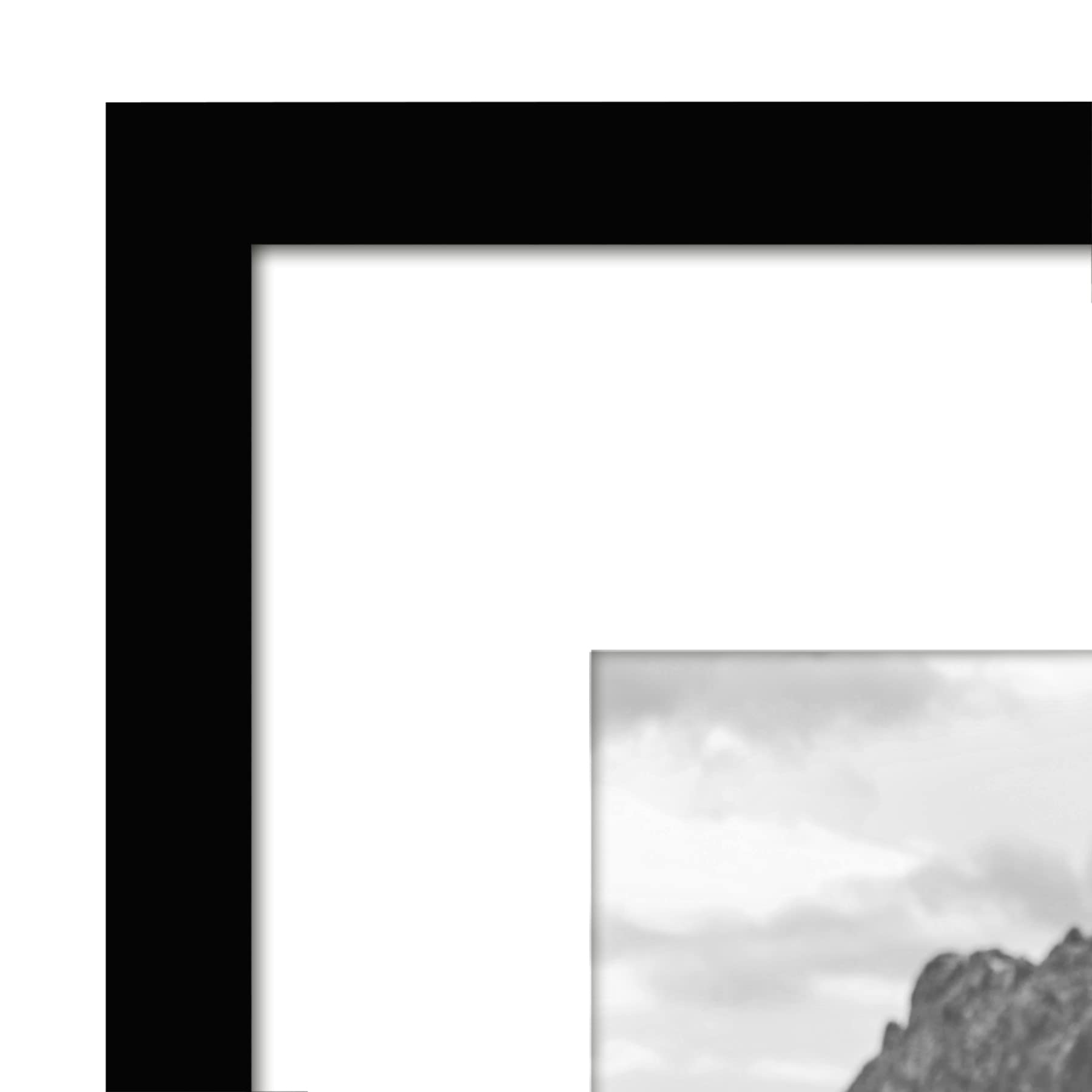 Americanflat 16x20 Picture Frame with Polished Plexiglass - Set of 5 - Use as 11x14 Frame with Mat or 16x20 Frame Without Mat - Galleria Collection - Gallery Wall Frame Set for Wall Display - Black