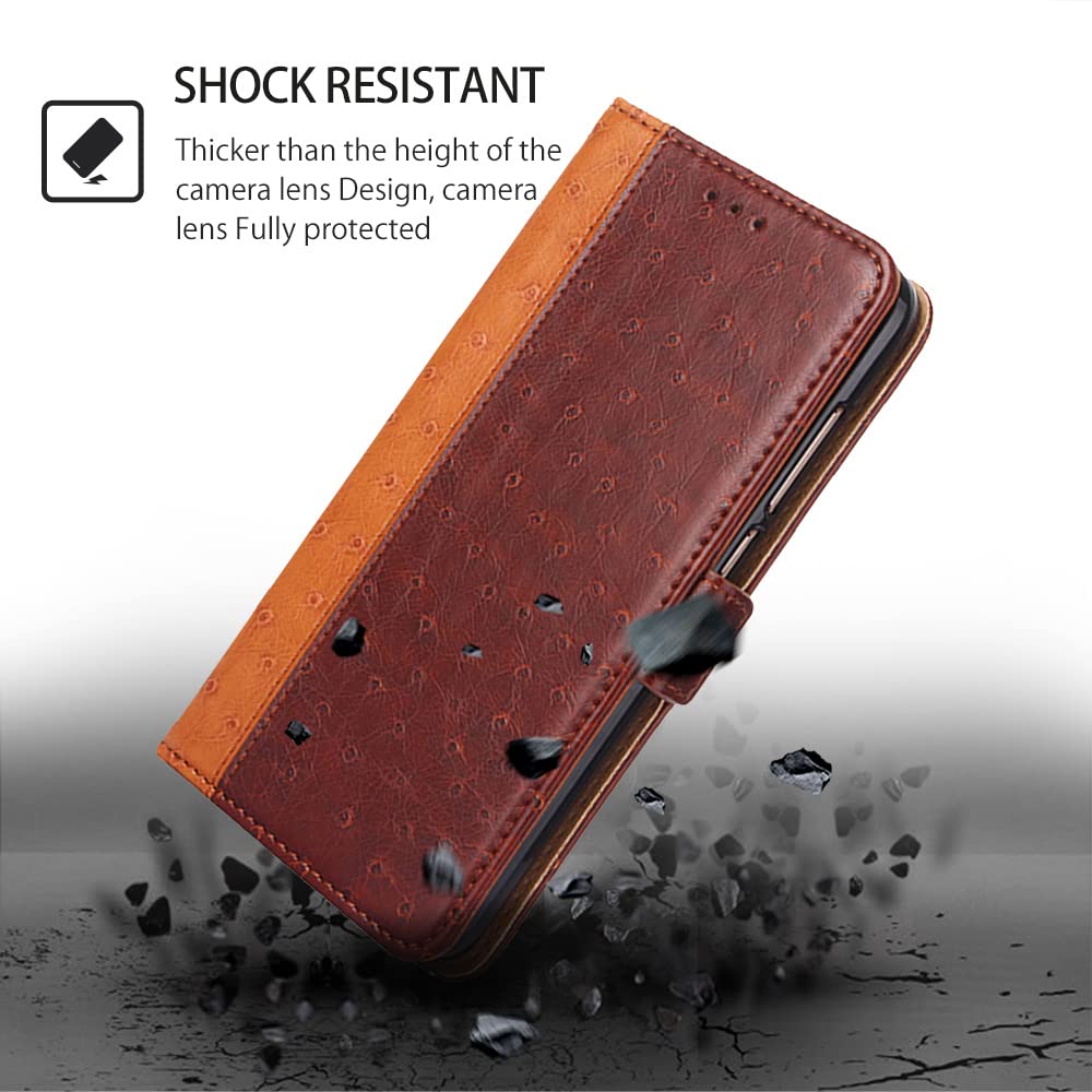 Fansipro Wallet Folio Case for Oppo Reno 2 Z, Premium PU Leather Slim Fit Cover for Reno 2 Z, 3 Card Slots, Well Fit, Brown